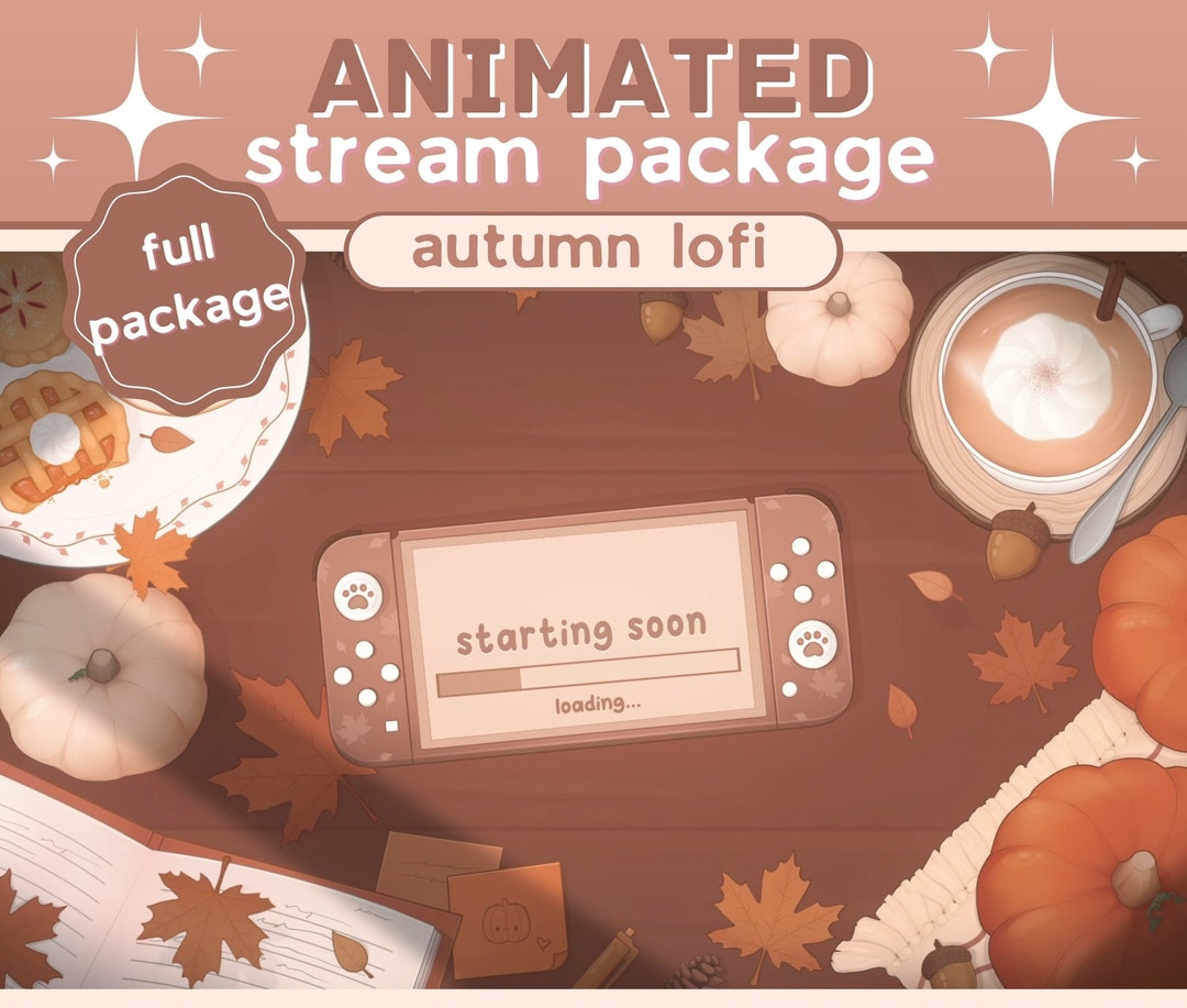 ANIMATED Fall Autumn Cozy Desk Aesthetic Twitch Stream Scenes Overlays ...