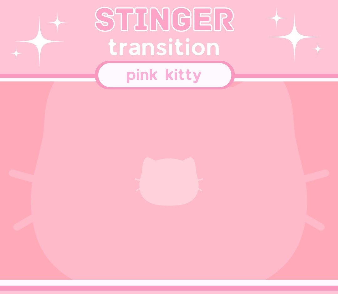 Cute Pink Kitty Cat Aesthetic Pastel Stinger Transition - Etsy
