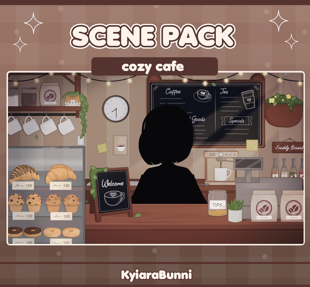 ANIMATED Cozy Cafe Coffee Shop Scene Pack Vtuber Background Cottagecore ...