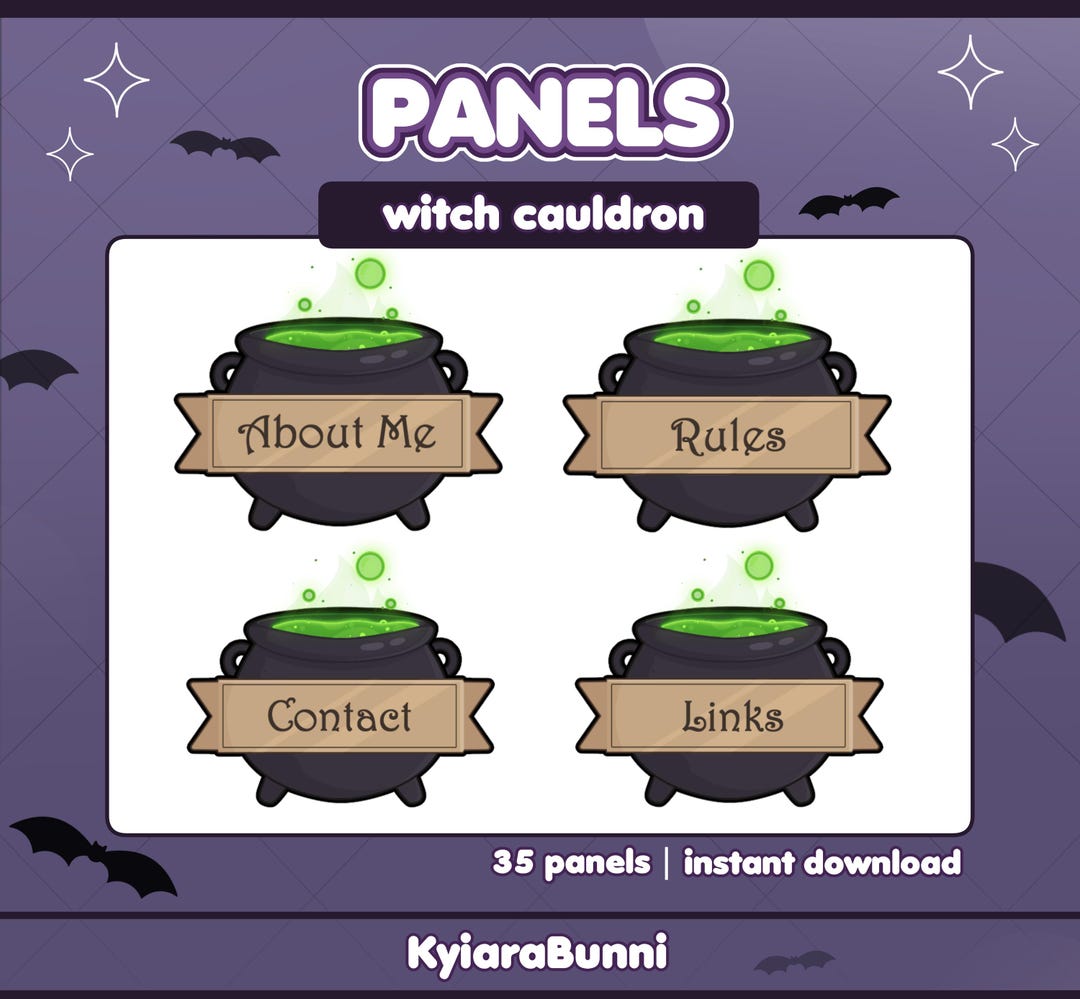 Witch Spooky Halloween Cauldron Panels X35 | Stream Asset | Streamer ...