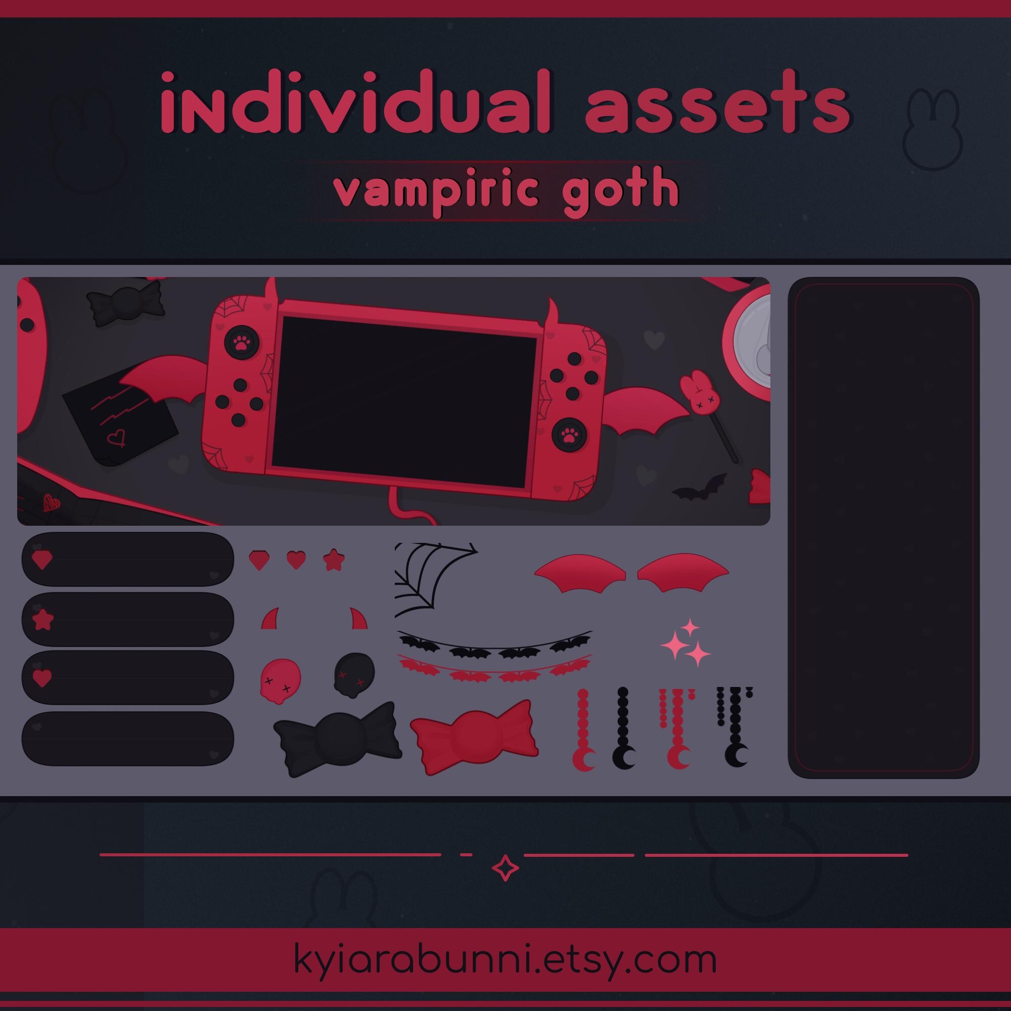 ANIMATED Vampiric Goth Vampire Devil Red Desk Aesthetic | Twitch Stream ...