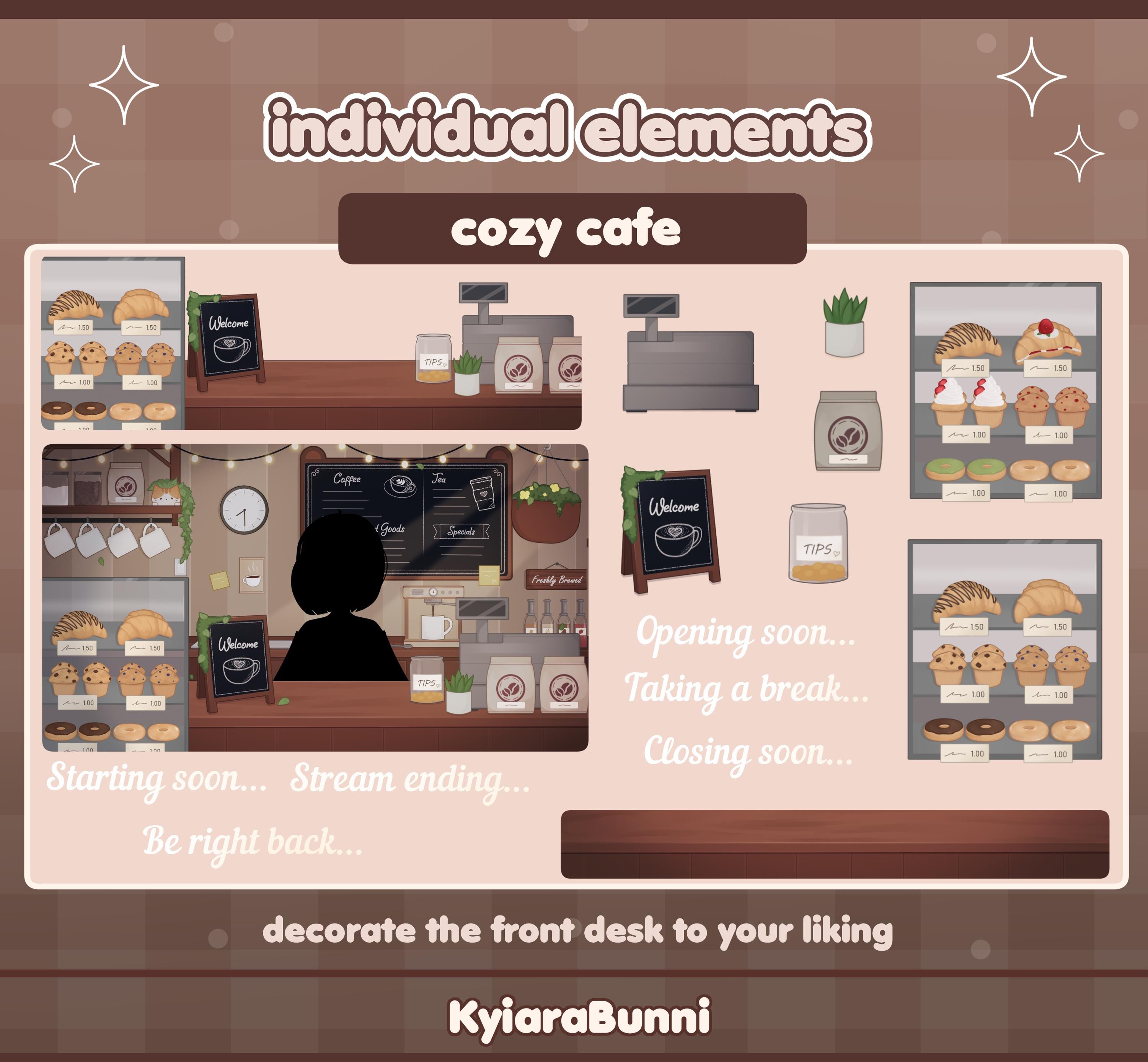 ANIMATED Cozy Cafe Coffee Shop Scene Pack Vtuber Background Cottagecore ...