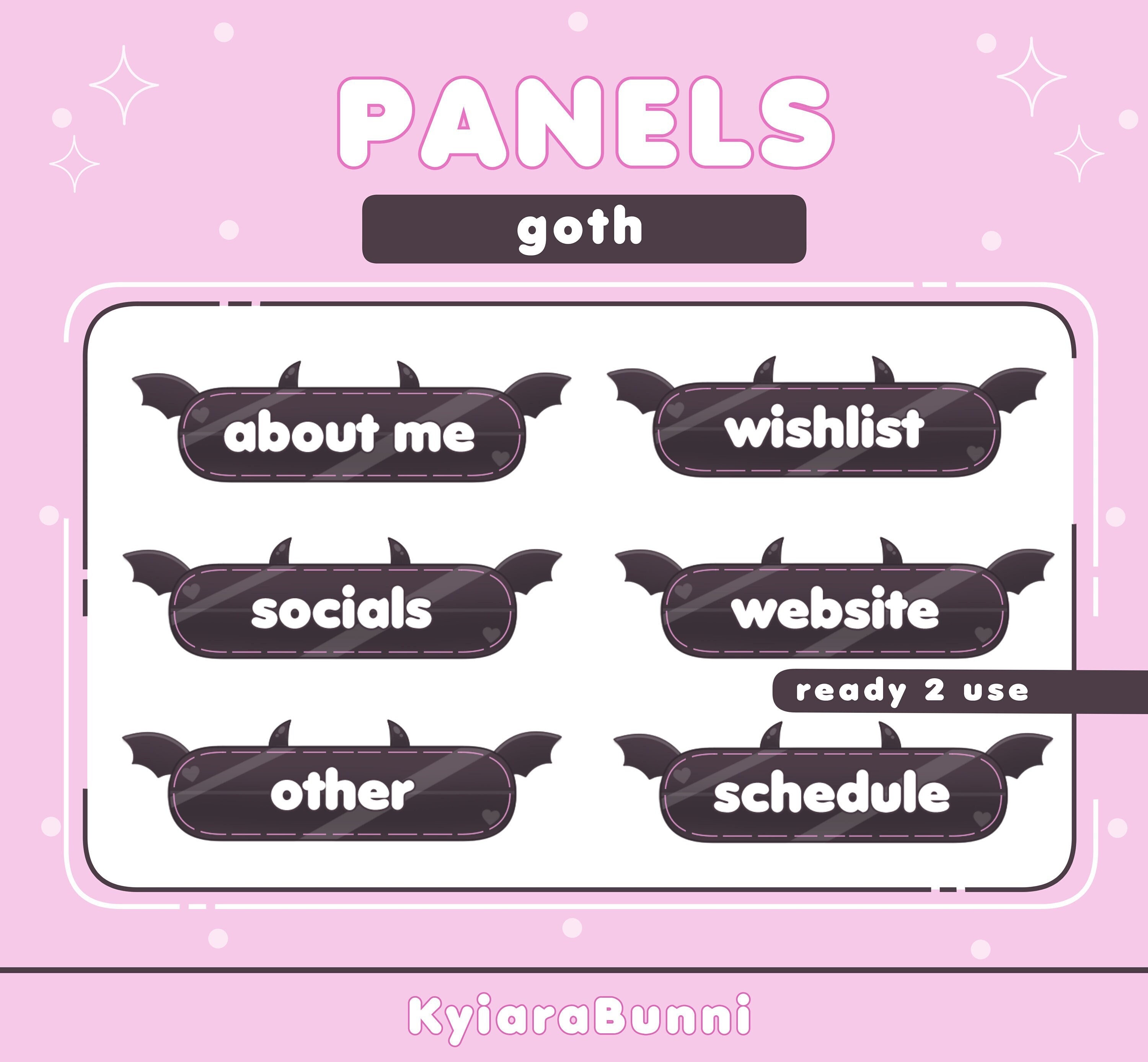 Dark Pastel Goth Bat Kitty Devil Demon Panels X31 Cute Aesthetic Stream ...