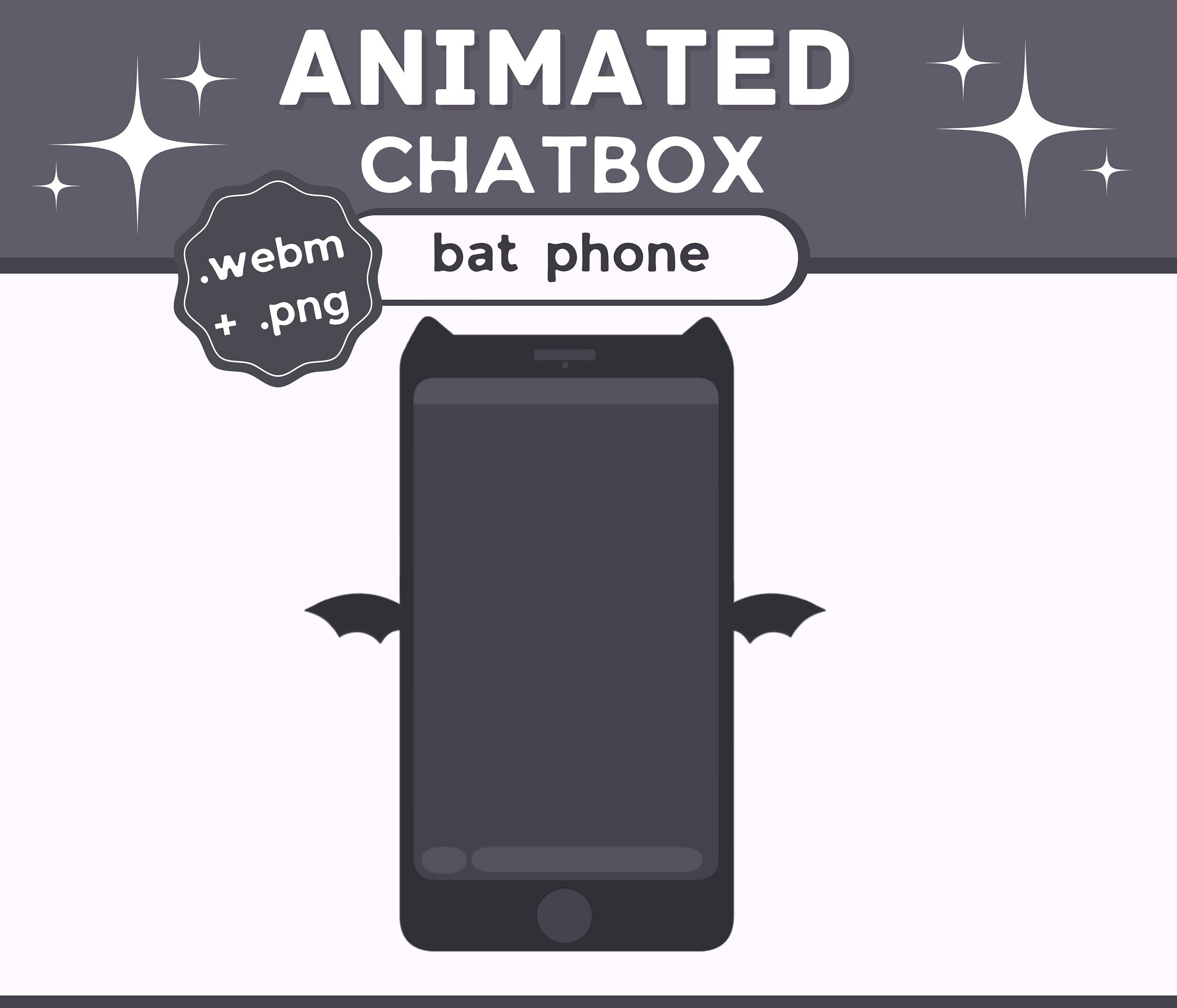 ANIMATED Bat Kitty Phone Black Wings Minimalistic Chatbox Halloween ...