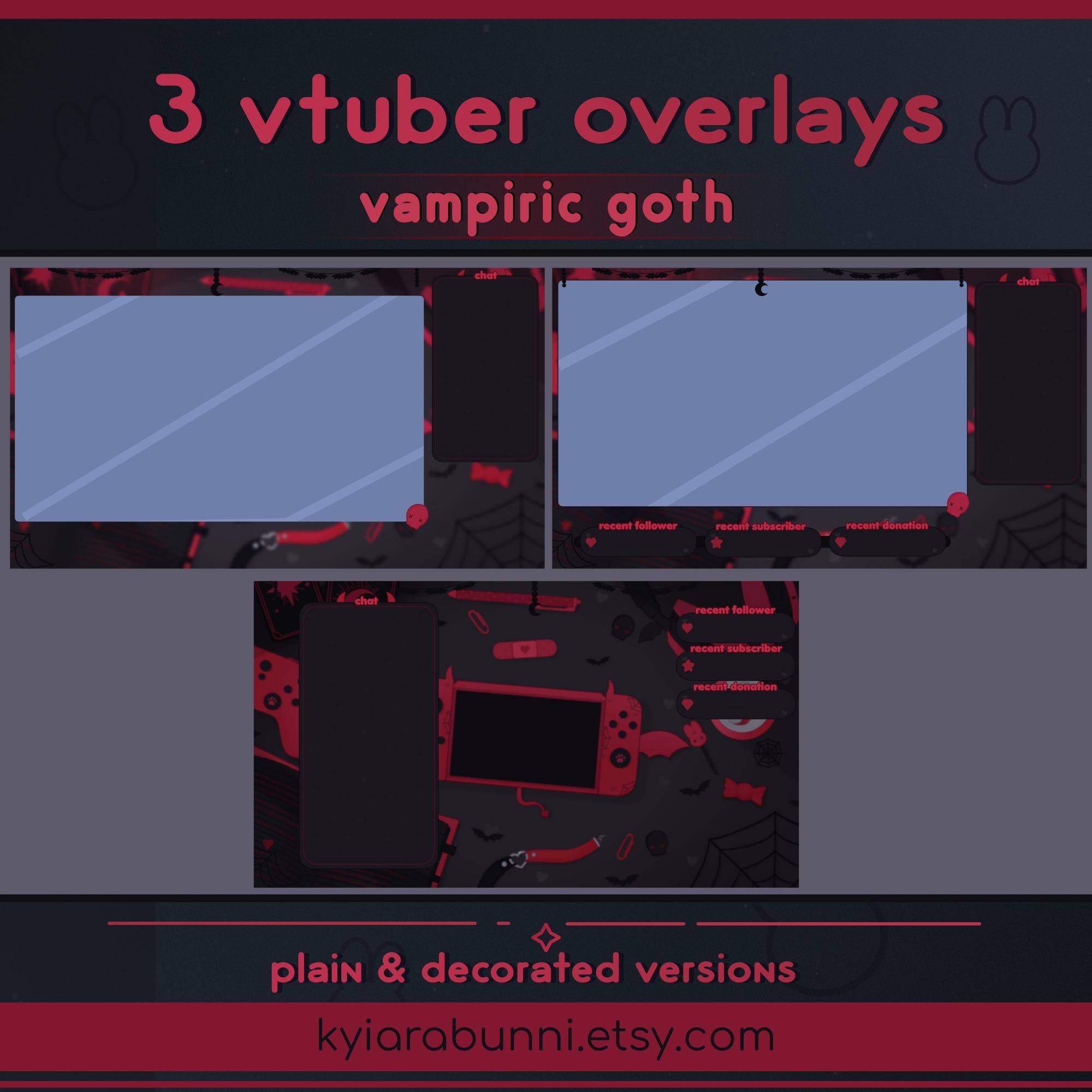 ANIMATED Vampiric Goth Vampire Devil Red Desk Aesthetic | Twitch Stream ...