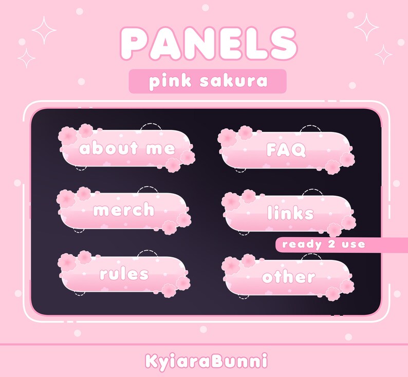 Pink Sakura Flower Panels X31 Cute Aesthetic Stream Asset - Etsy