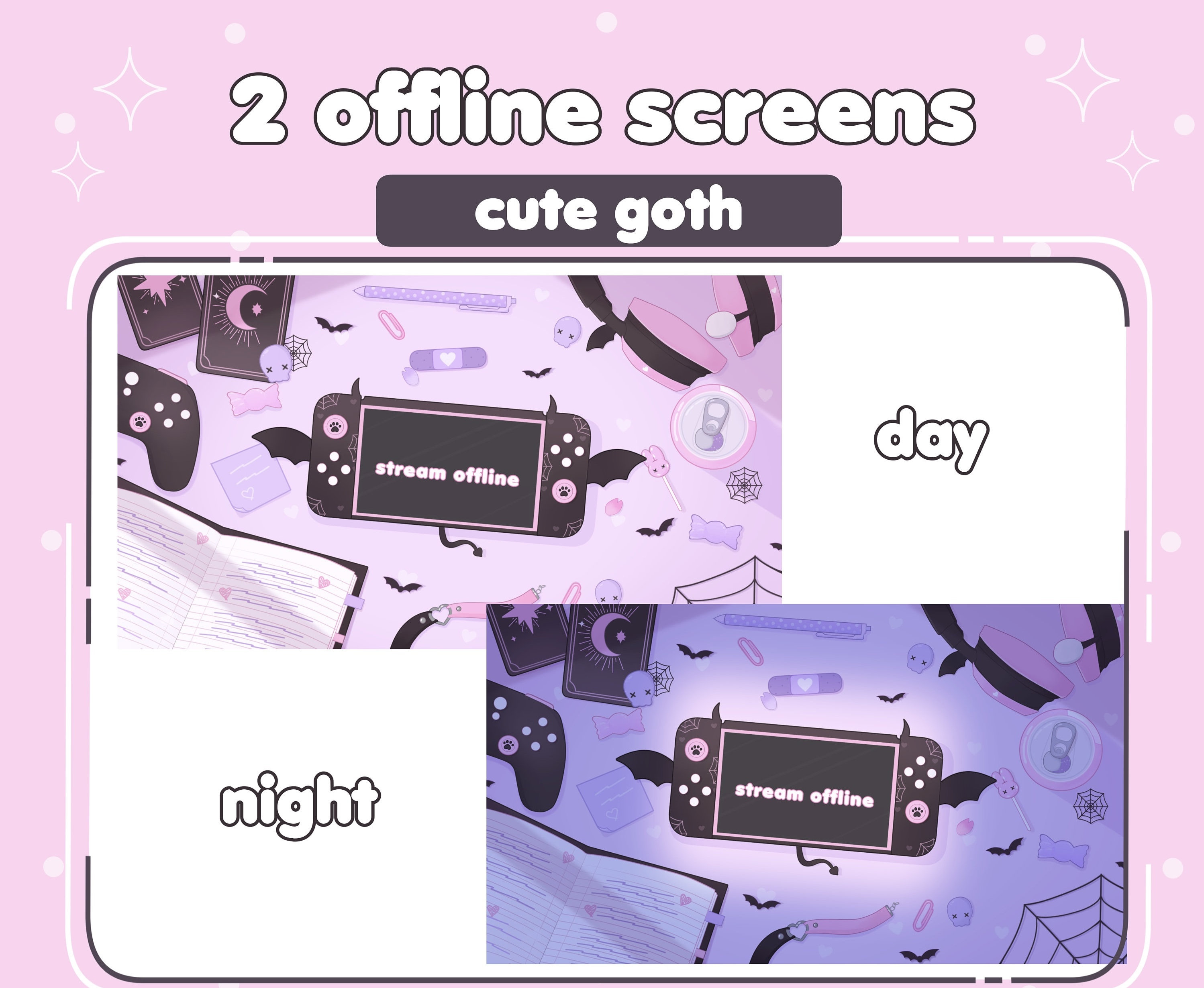 ANIMATED Pastel Goth Bat Kitty Demon Devil Spooky Halloween Aesthetic ...