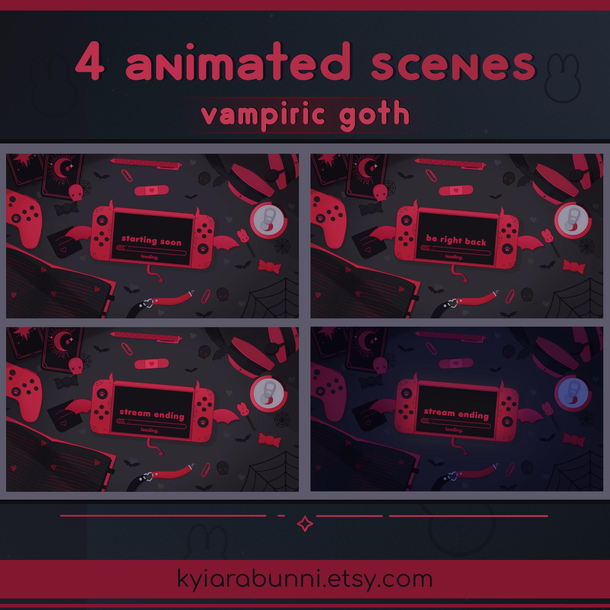 ANIMATED Vampiric Goth Vampire Devil Red Desk Aesthetic | Twitch Stream ...