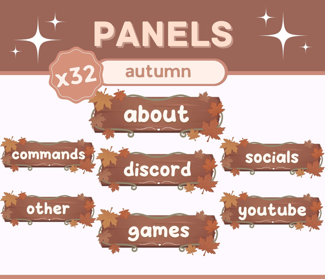 X32 Autumn Lofi Plank Wooden Leaf Vines Twitch Panels for Streamers - Etsy
