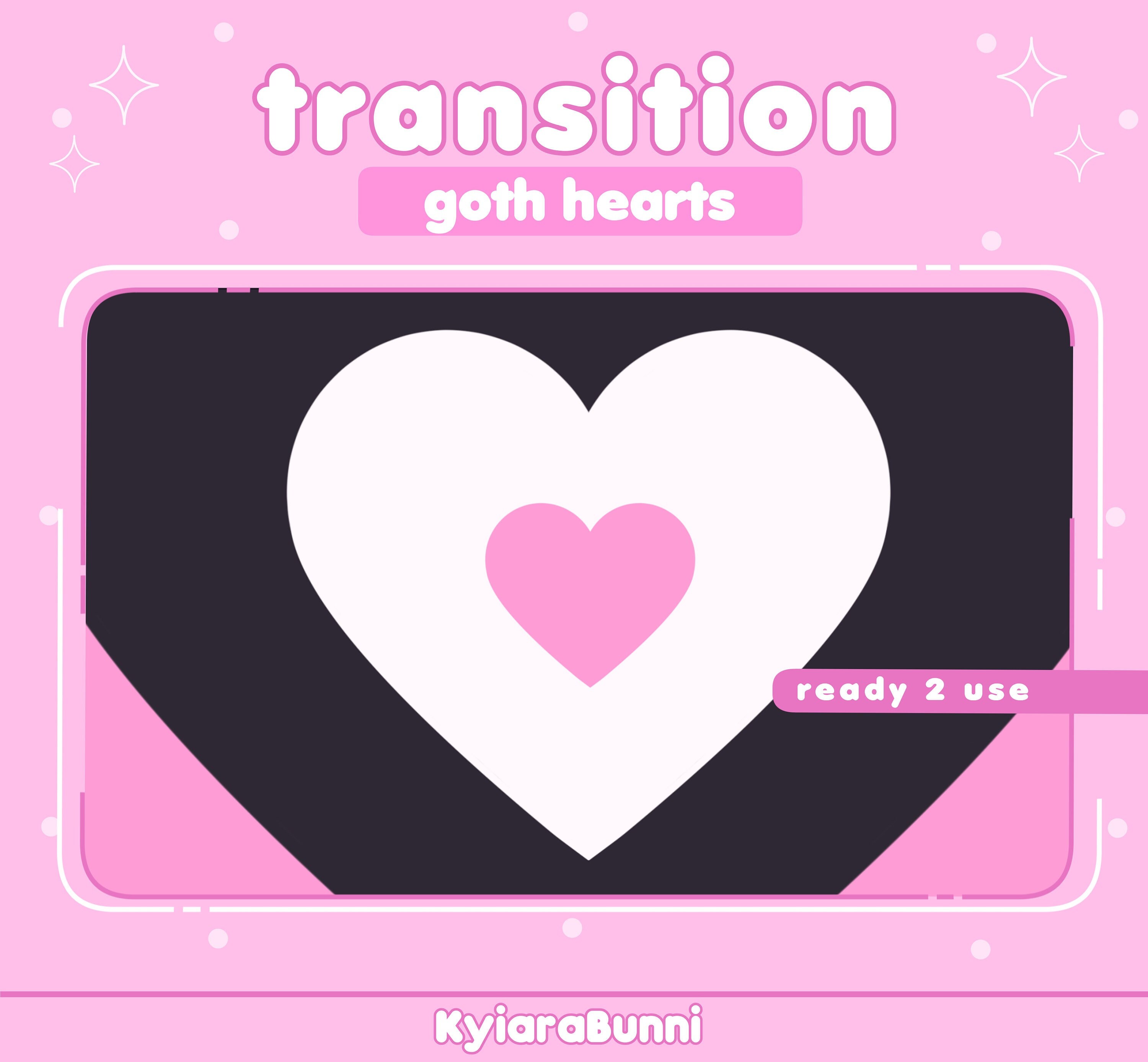 Pastel Heart Goth Cute Aesthetic Stream Transition Stream Asset - Etsy