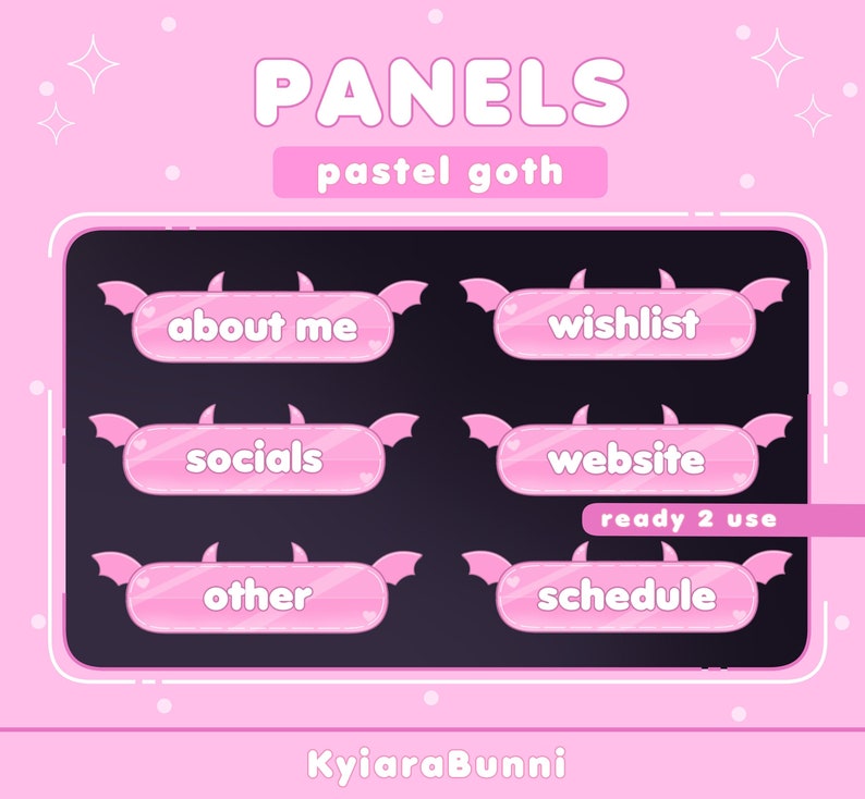 Pink Pastel Goth Demon Panels X31 Cute Aesthetic Stream Asset - Etsy