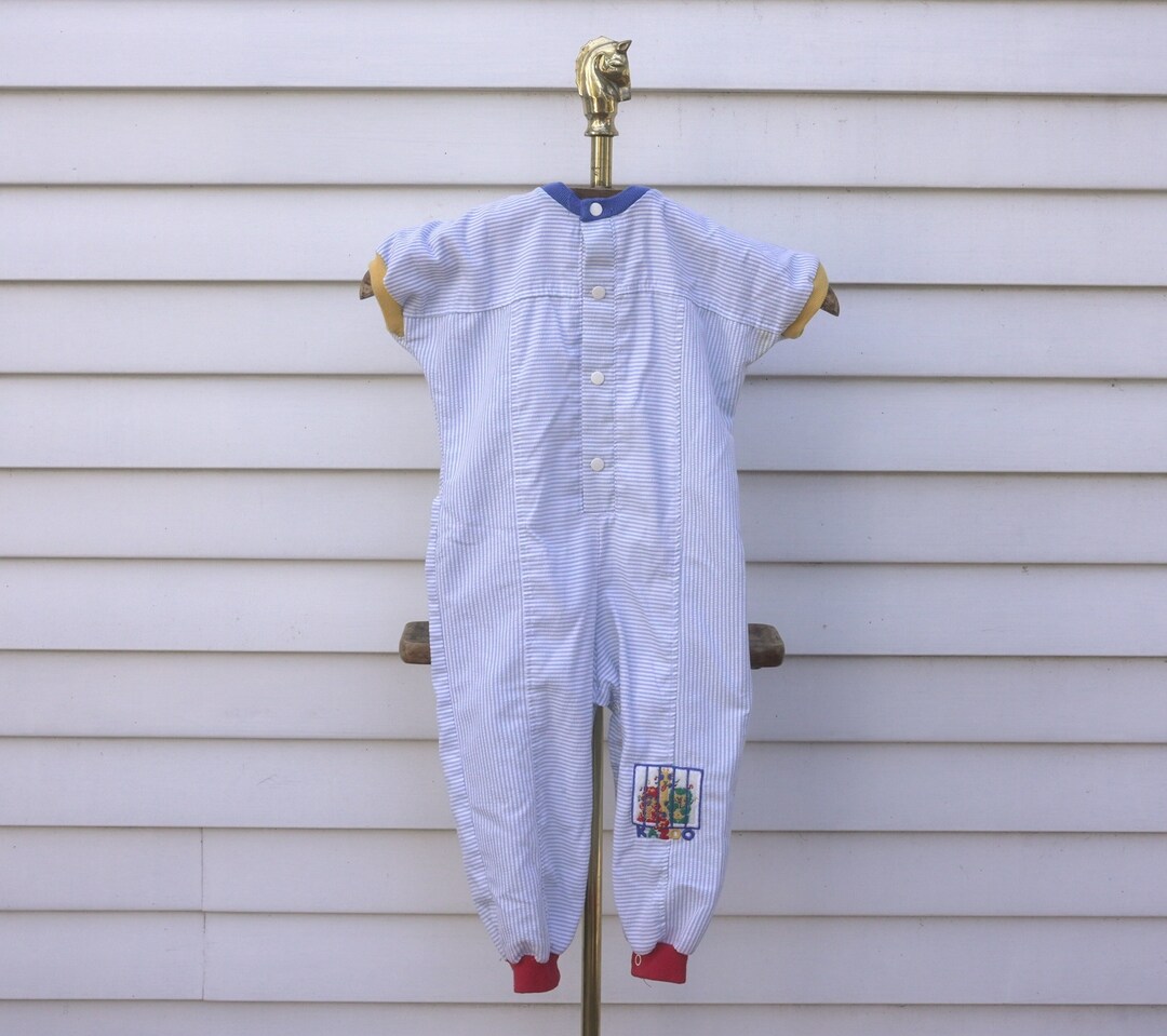 Vintage 90s Buster Brown Seersucker Zoo Animal One Piece - Etsy