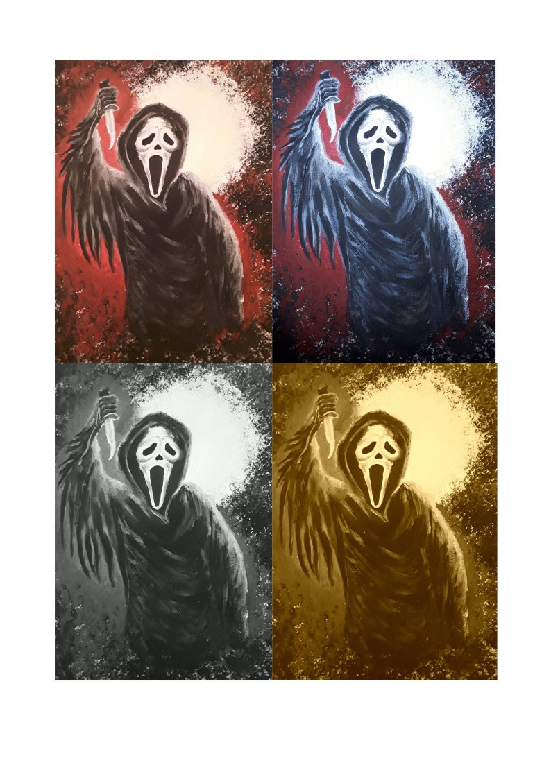 Scream Movie Art, Ghostface, Horror Art, Spooky Art Print, Halloween ...