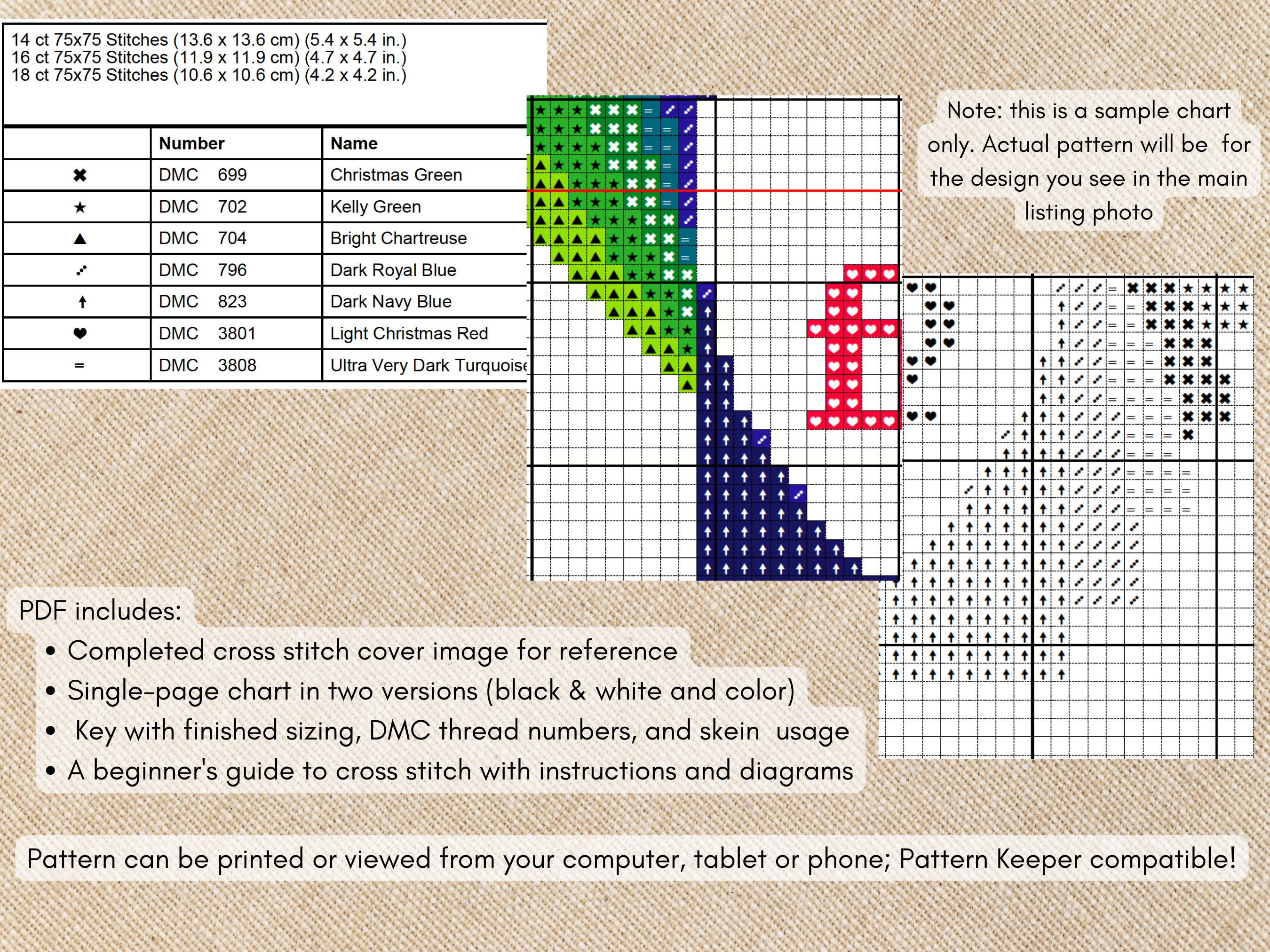 Modern Cross Stitch Pattern Bundle: Set of 5 Mental Health-themed ...