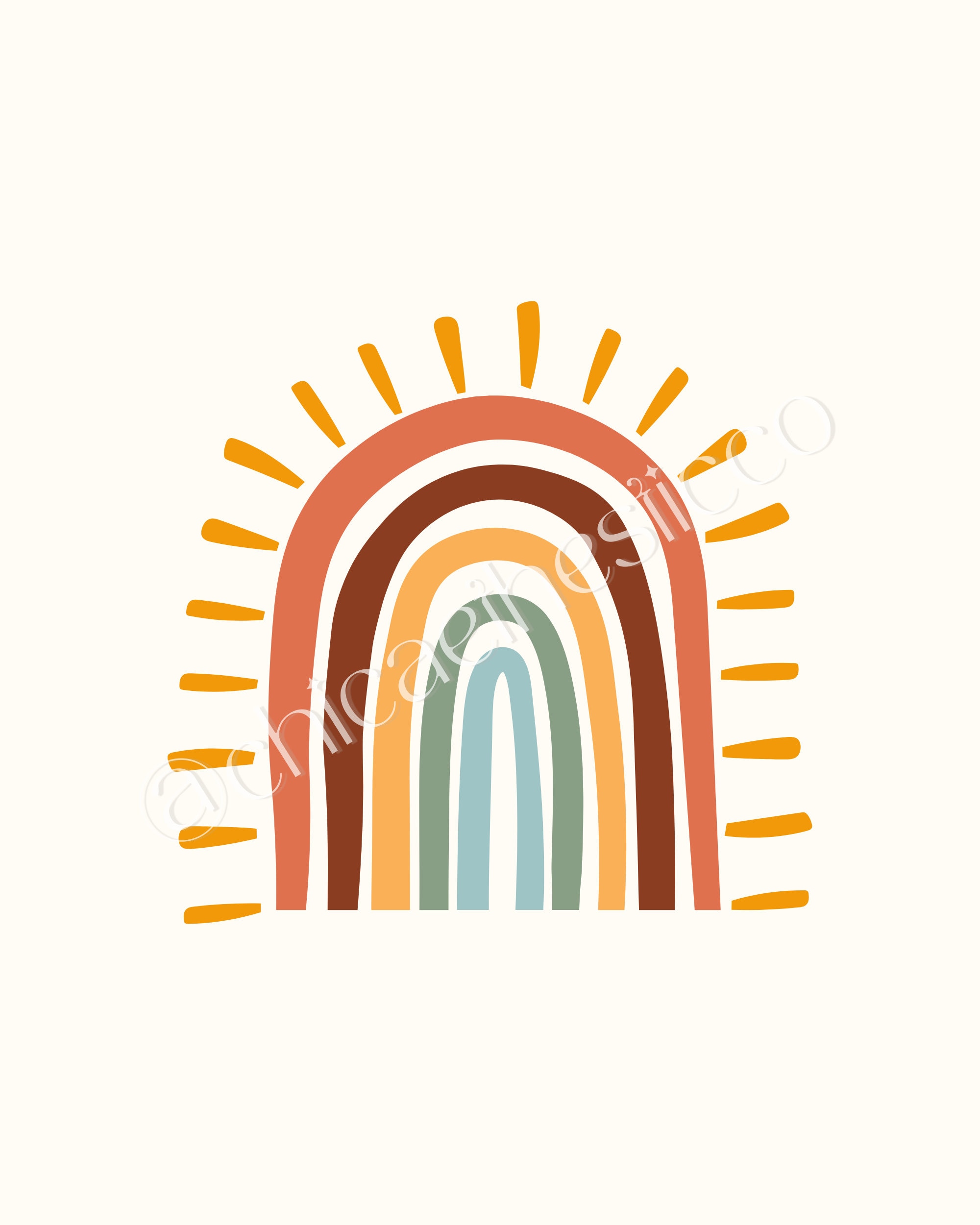 Boho Rainbow, Sun, Clouds Nursery Wall Art | Set of 3 Boho Rainbow Wall ...