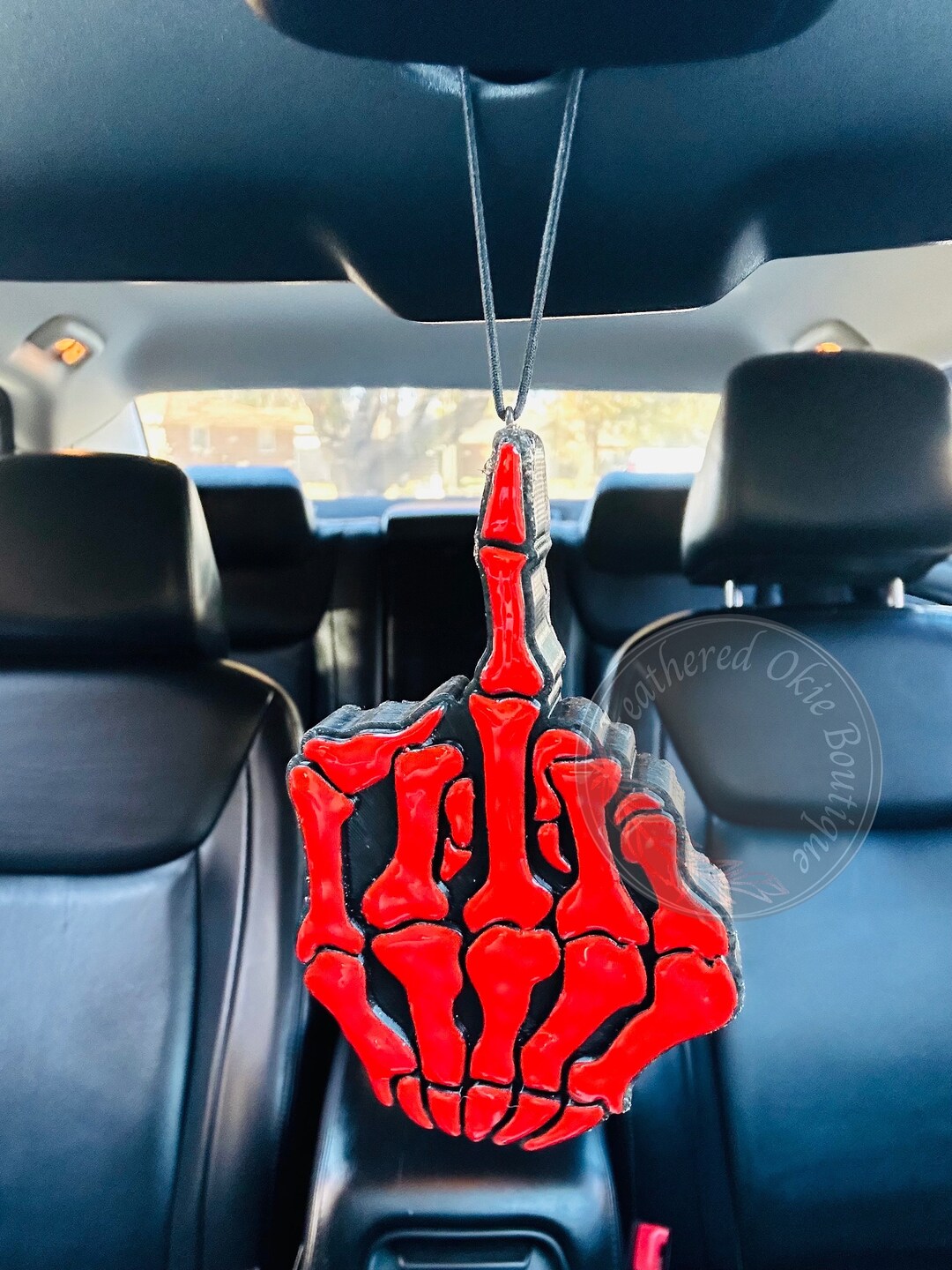 Skeleton Middle Finger Car Freshie (red) - Etsy