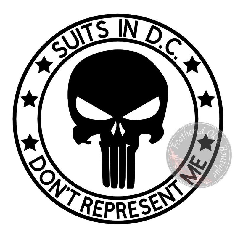 Suits in D.C. Don’t Represent Me Punisher Skull Car Decal - Etsy