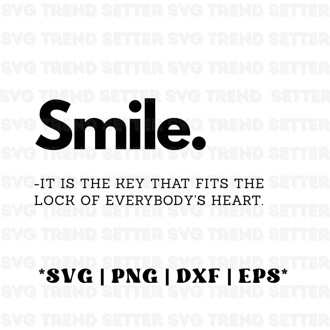 Smile Svg File Svg Cut File Sublimation Cricut Svg Files Smile