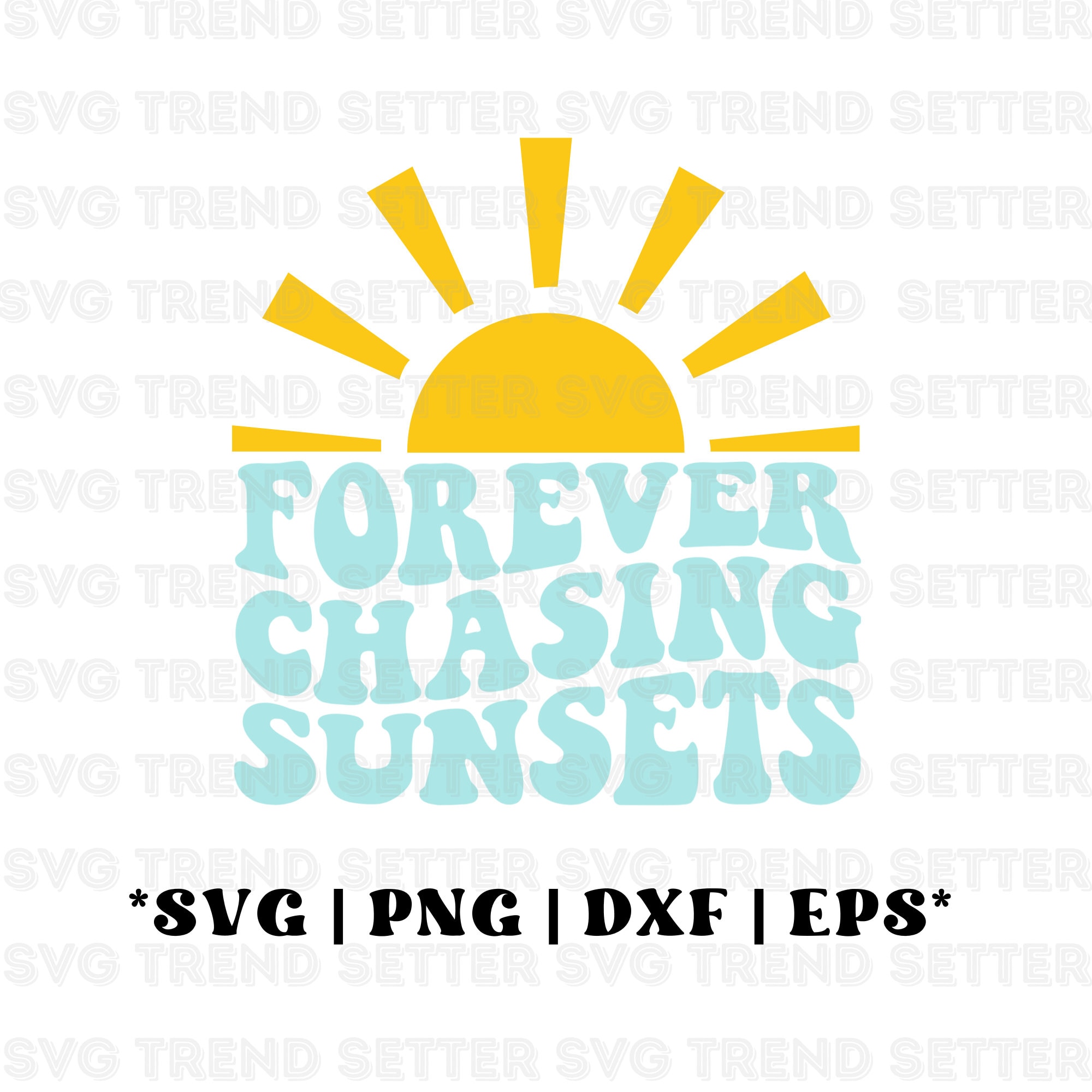 Preppy Sunset Png Forever Chasing Sunsets Beach Svg Coconut - Etsy