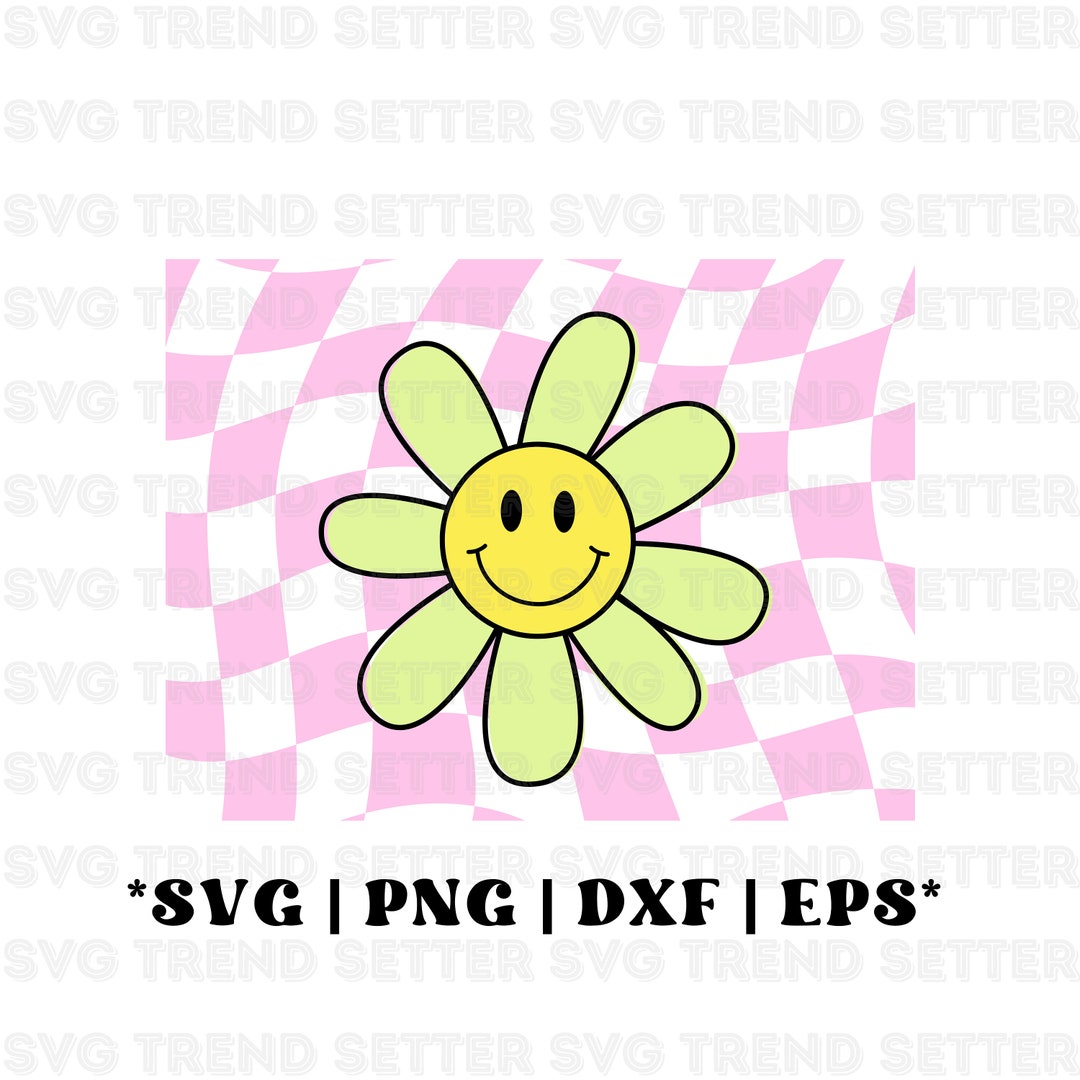 Checkered Smiley Face SVG, Daisy Smiley Svg, Svg Cut File, Svg Art, Svg ...