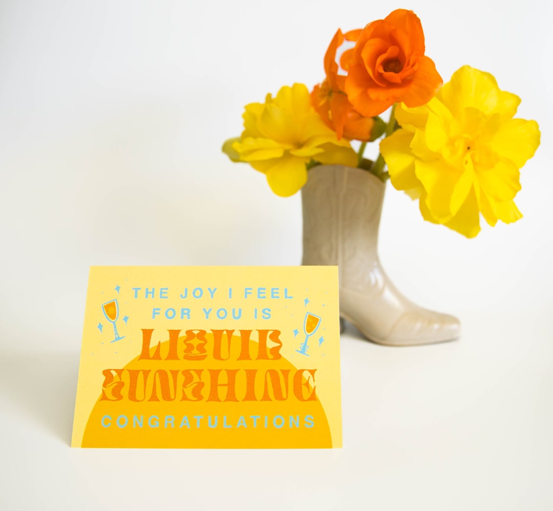 Congratulations - Liquid Sunshine Greeting Card - Etsy