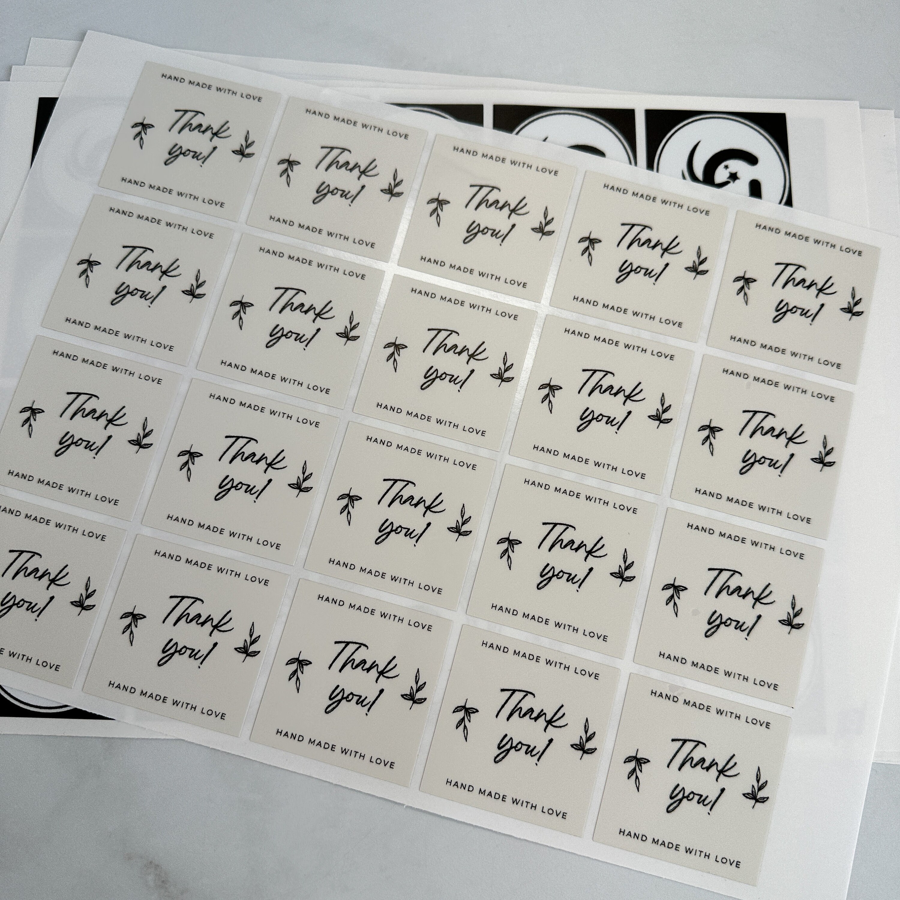 Square Branding Stickers, Custom Logo Stickers Sheet, Packaging ...