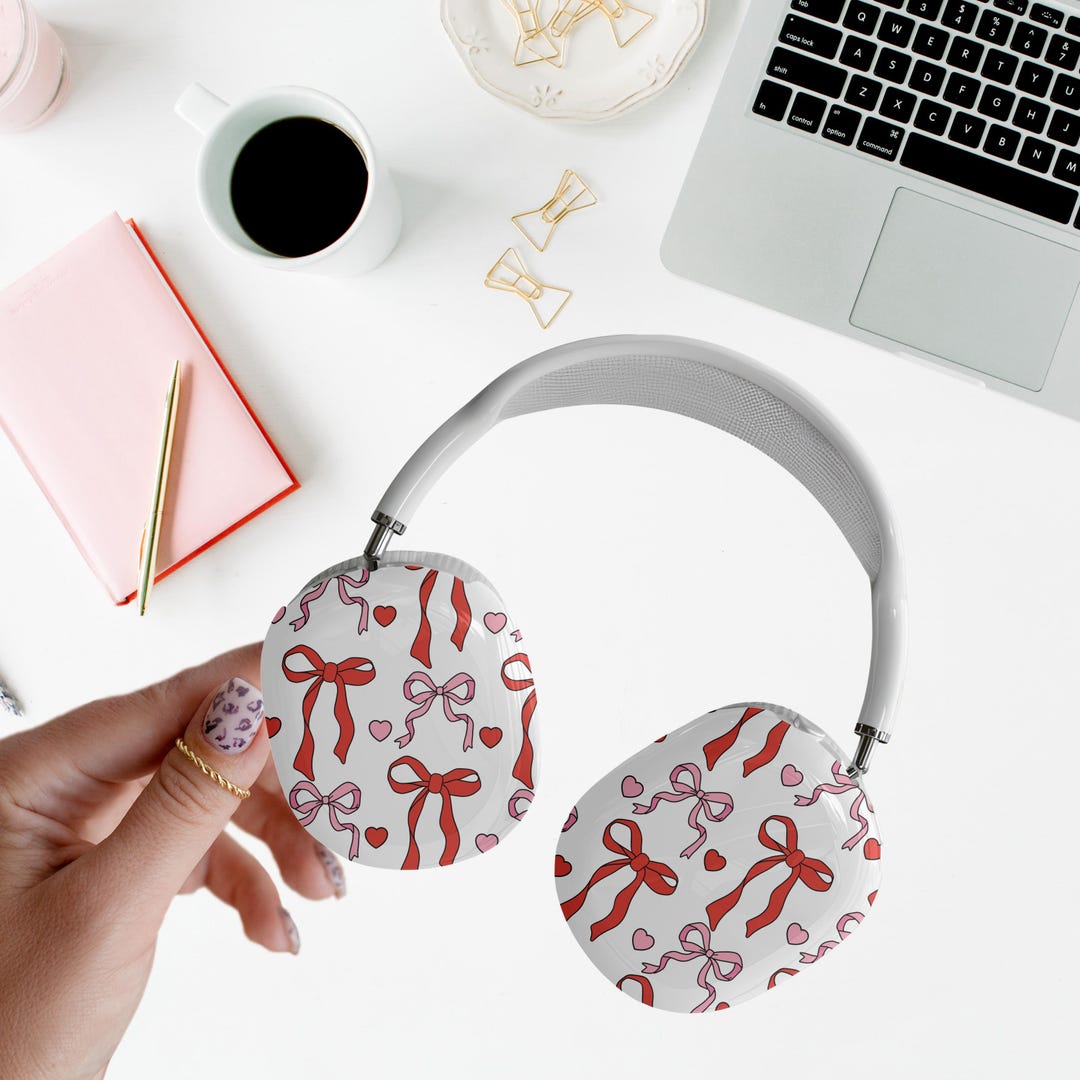 Coquette Bow Red/pink Design Girly AirPod Max Cases, Stylish Feminine ...