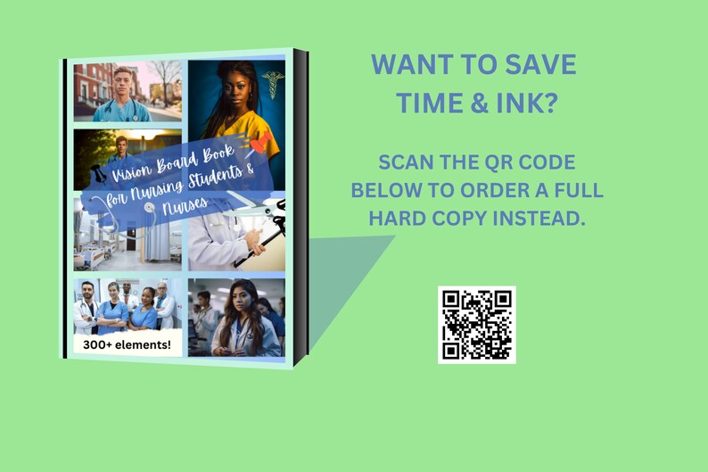 Vision Board Kit Printable Art for Nurses and Nursing Students | 300 ...