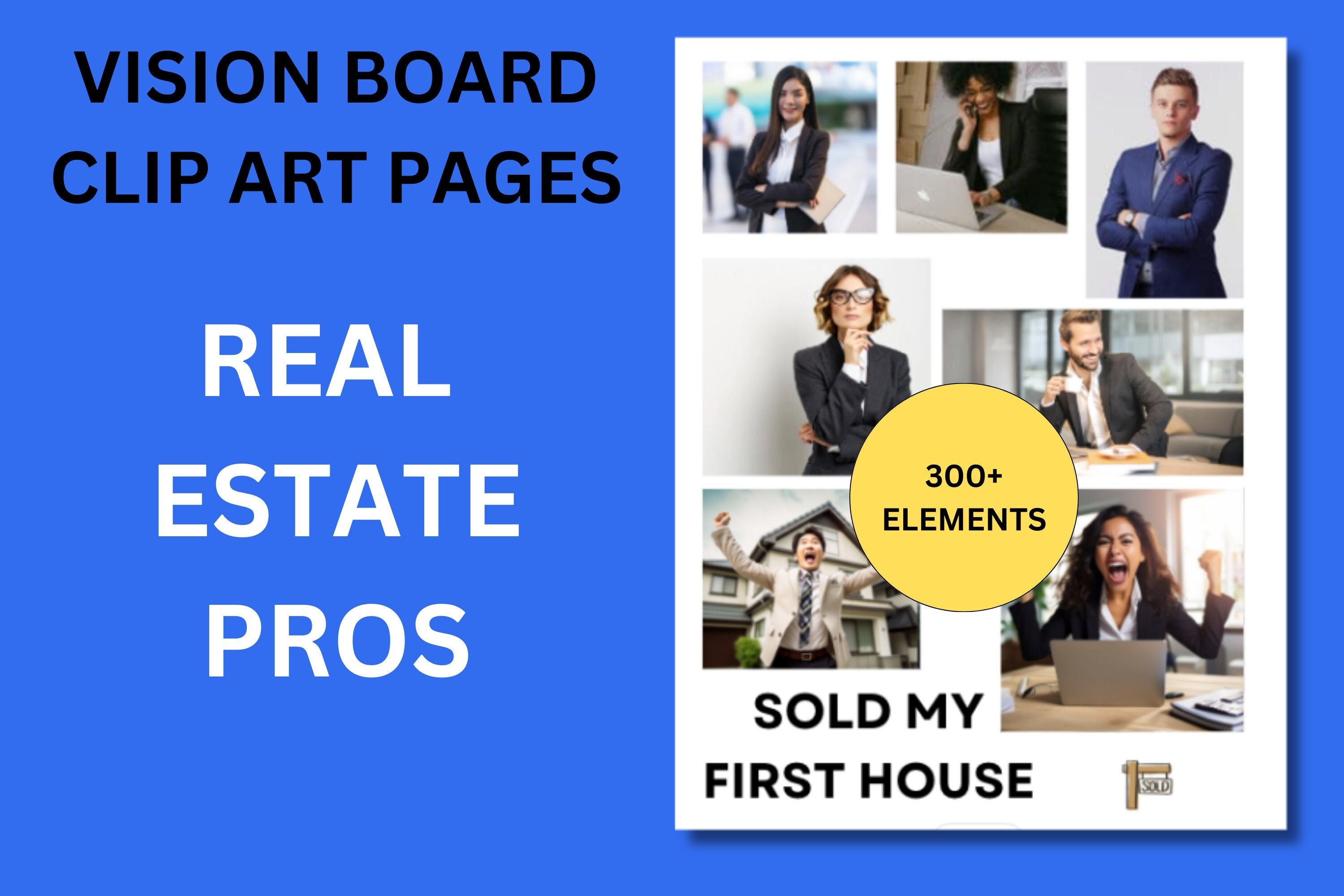 Vision Board Kit Printable Art for Real Estate Agents & Broker | 300 ...