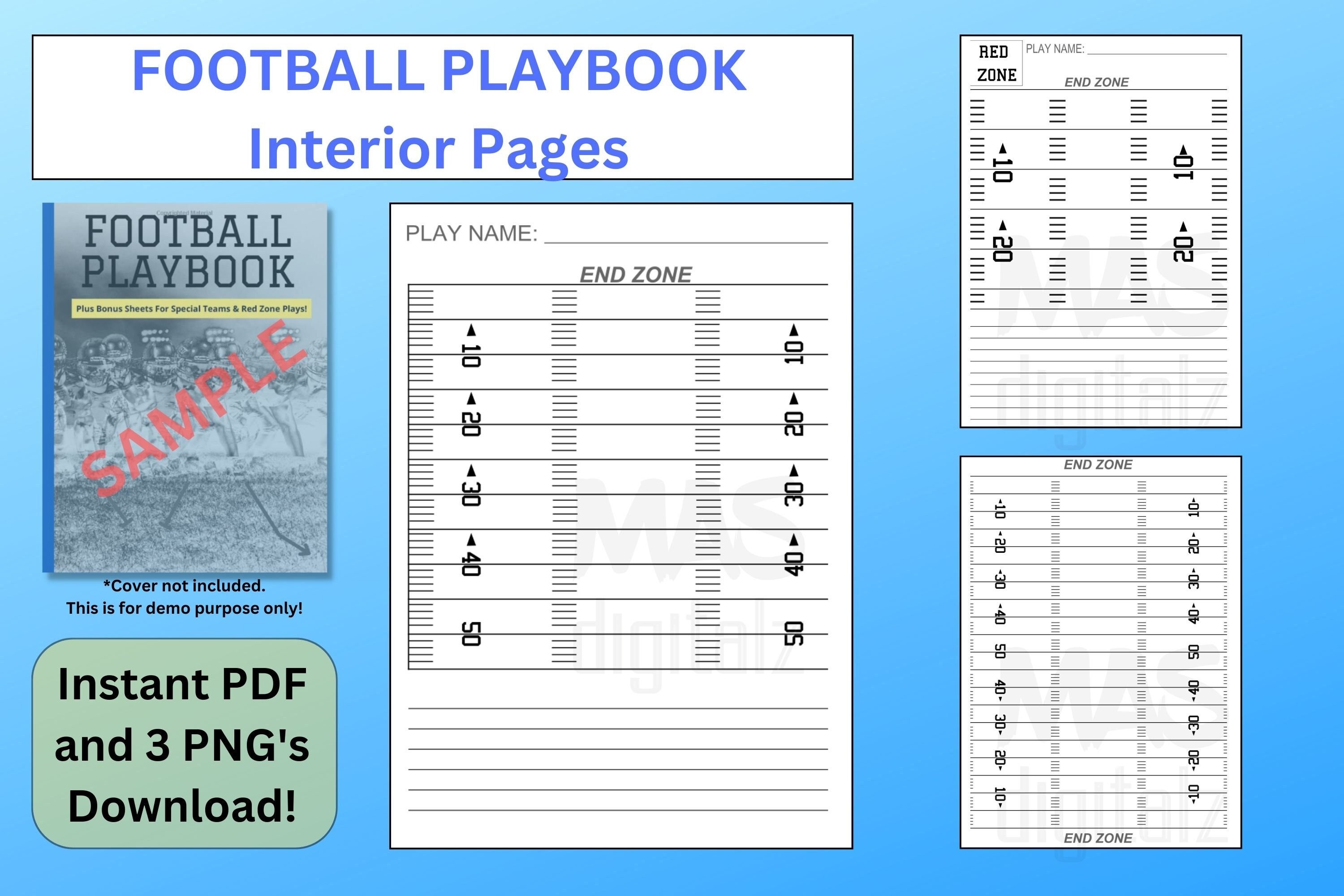 Football Print, Football Playbook, KDP Interior Template, Digital ...