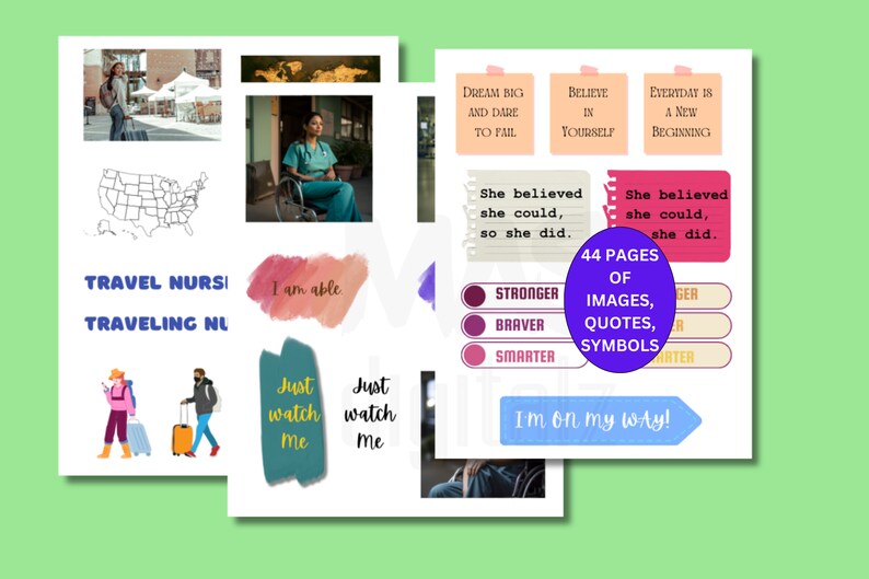 Vision Board Kit Printable Art for Nurses and Nursing Students | 300 ...