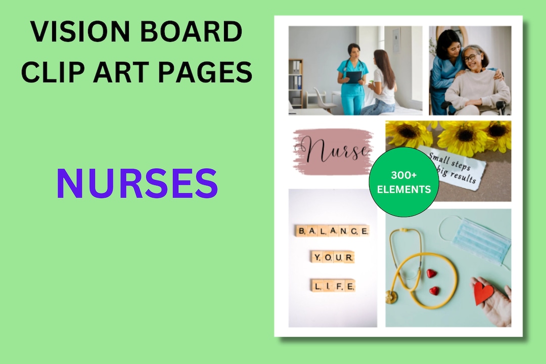 Vision Board Kit Printable Art for Nurses and Nursing Students | 300 ...
