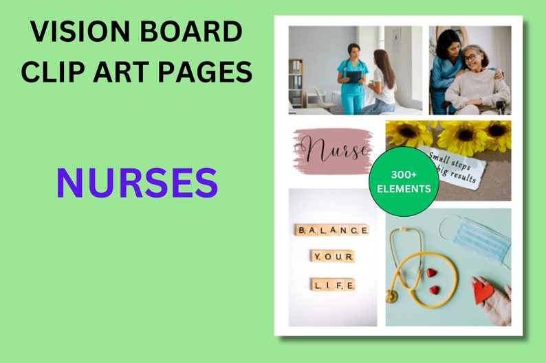 Vision Board Kit Printable Art for Nurses and Nursing Students | 300 ...