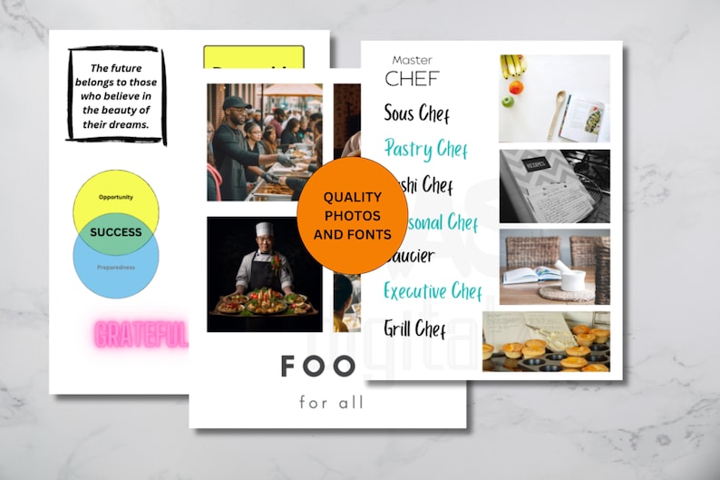 Vision Board Kit Printable Art for Chefs and Culinary Arts Students ...