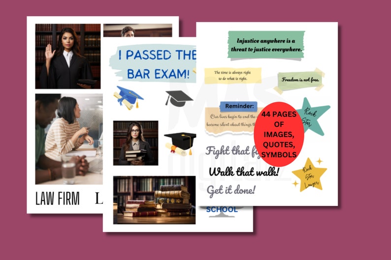 Vision Board Kit Printable Art for Law Students and Lawyers With 300 ...
