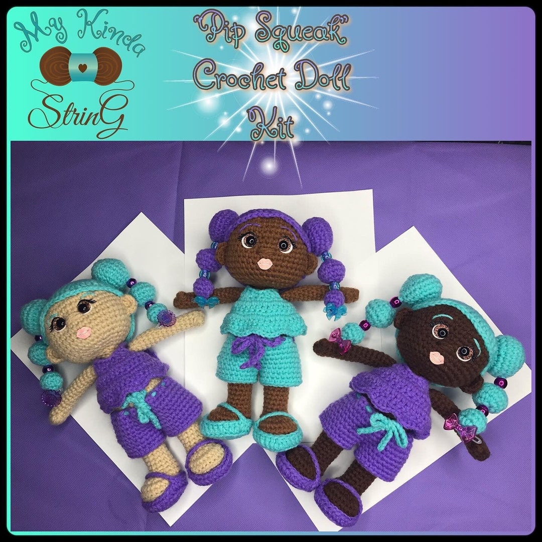 My Kinda String Pip Squeak Crochet Doll Kit - Etsy