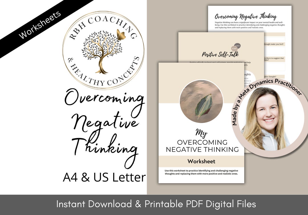 Overcome Negative Thinking Worksheets, Personal Growth, Therapy ...