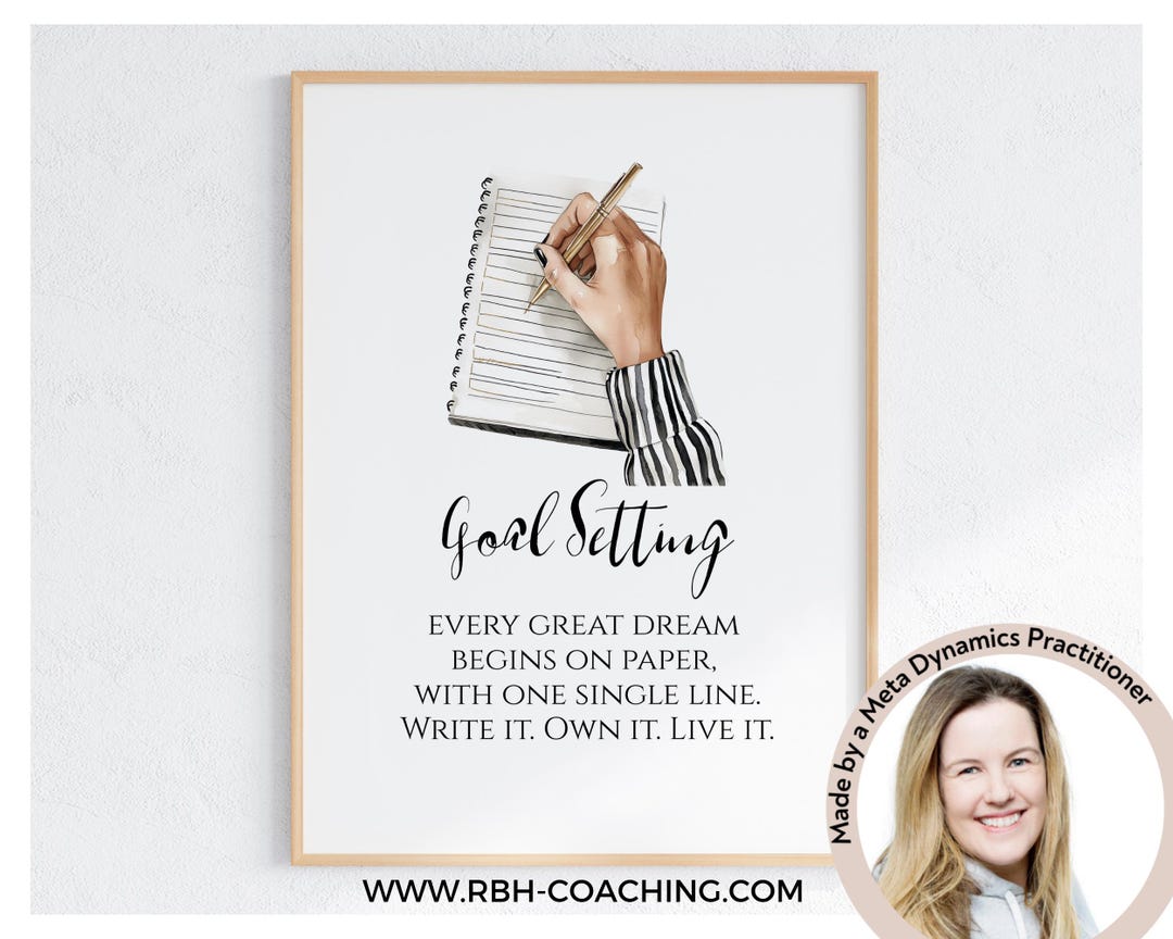 Office Wall Art Goal Setting Print, Motivational Writing Wall Art ...