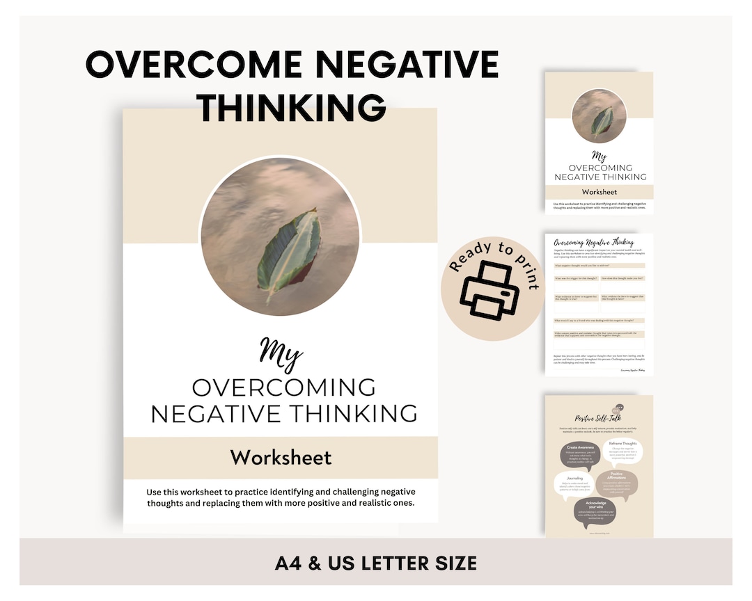 Overcome Negative Thinking Worksheets, Personal Growth, Therapy ...