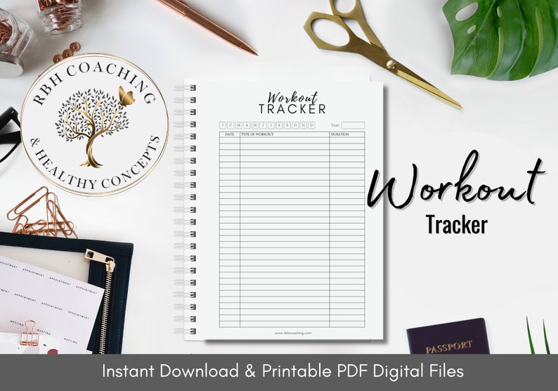 Workout Tracker, Printable, Daily Exercise Log, Cardio Tracker ...