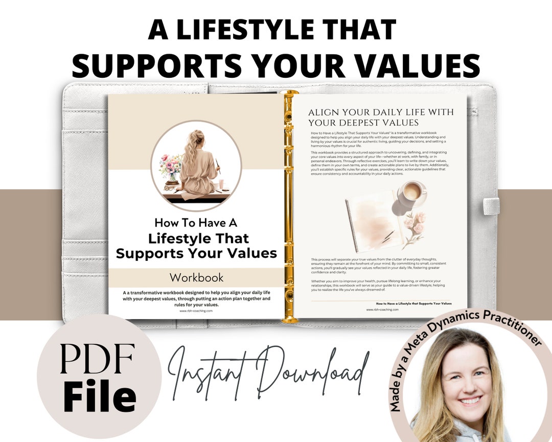 Value-based Life Coaching Workbook, Therapy Worksheets, Support Your ...