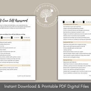 Self-care Self-assessment Worksheet: Evaluate & Improve Your Well-being ...