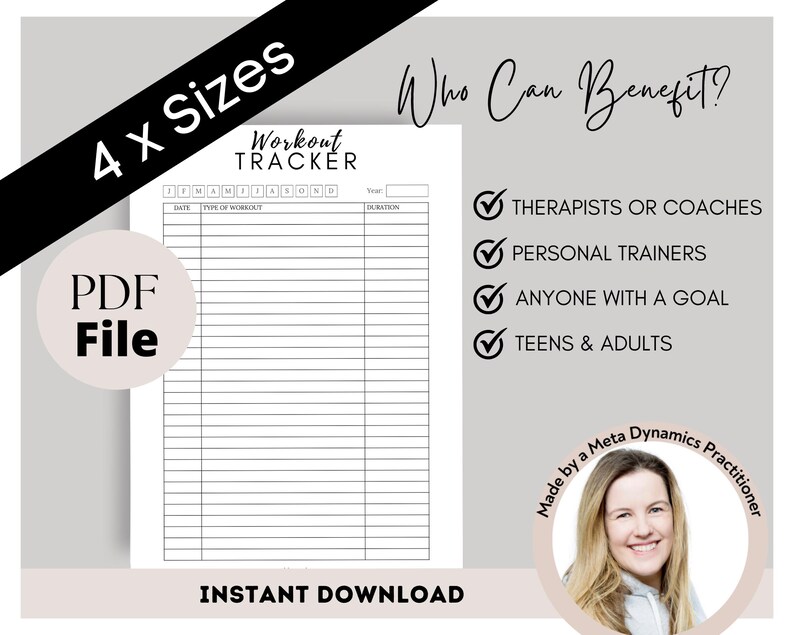 Workout Tracker, Printable, Daily Exercise Log, Cardio Tracker ...