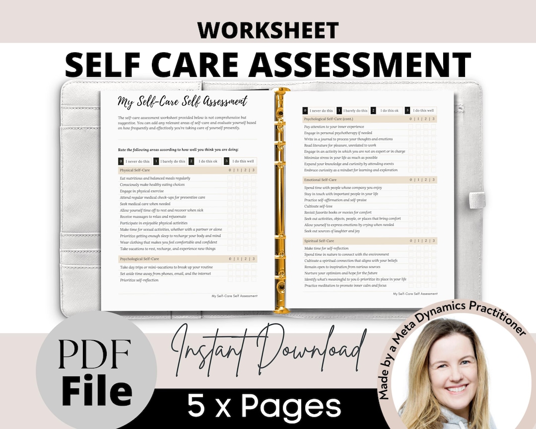 Self-care Self-assessment Worksheet: Evaluate & Improve Your Well-being ...