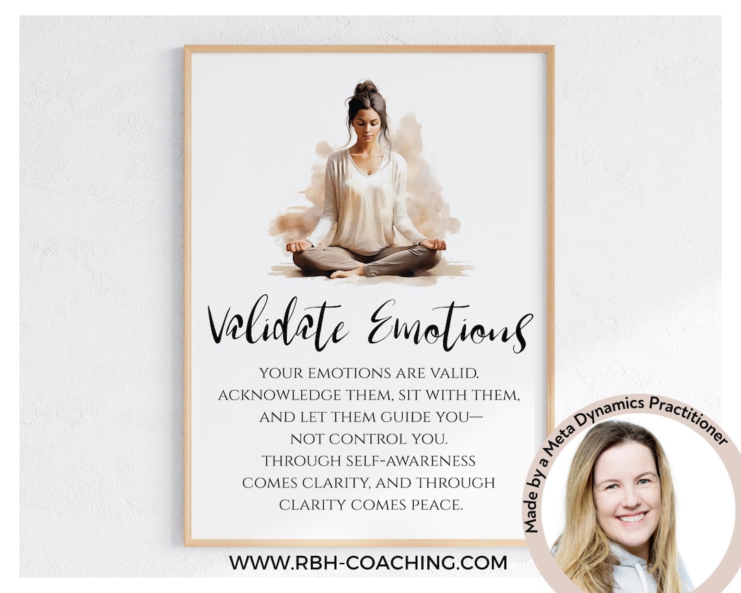 Mental Health Wall Art Print, Validate Emotions, Counseling Quote ...