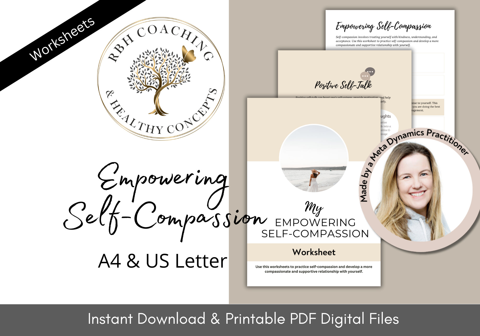 Self Compassion Worksheets, Anxiety Worksheets, CBT Worksheets, Therapy ...