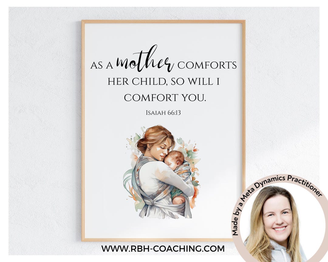 Bible Verse Wall Art, as a Mother Comforts Her Child, so Will I Comfort ...