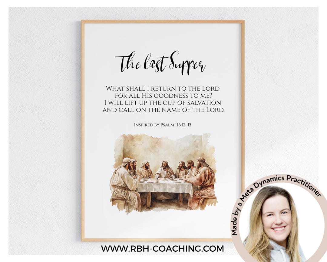 The Last Supper Bible Verse Wall Art, Psalm 116 Scripture Art, Cup of ...