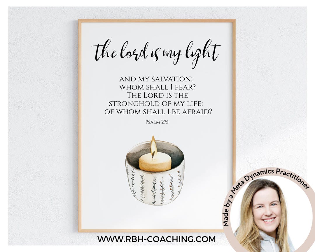Bible Verse Wall Art, the Lord is My Light, Psalm 27:1, Christian ...