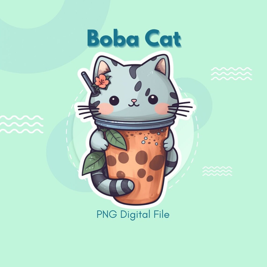 Cat Boba Png Cat Boba Tea Png Boba Cat Png Cute Cat Png - Etsy